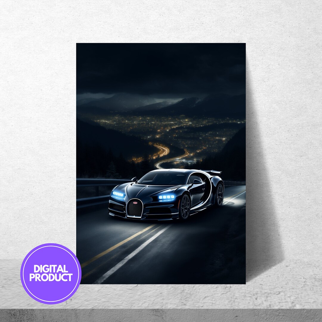 Bugatti Chiron Car Poster, Supercar Print, Car Print, Race Car Print ...