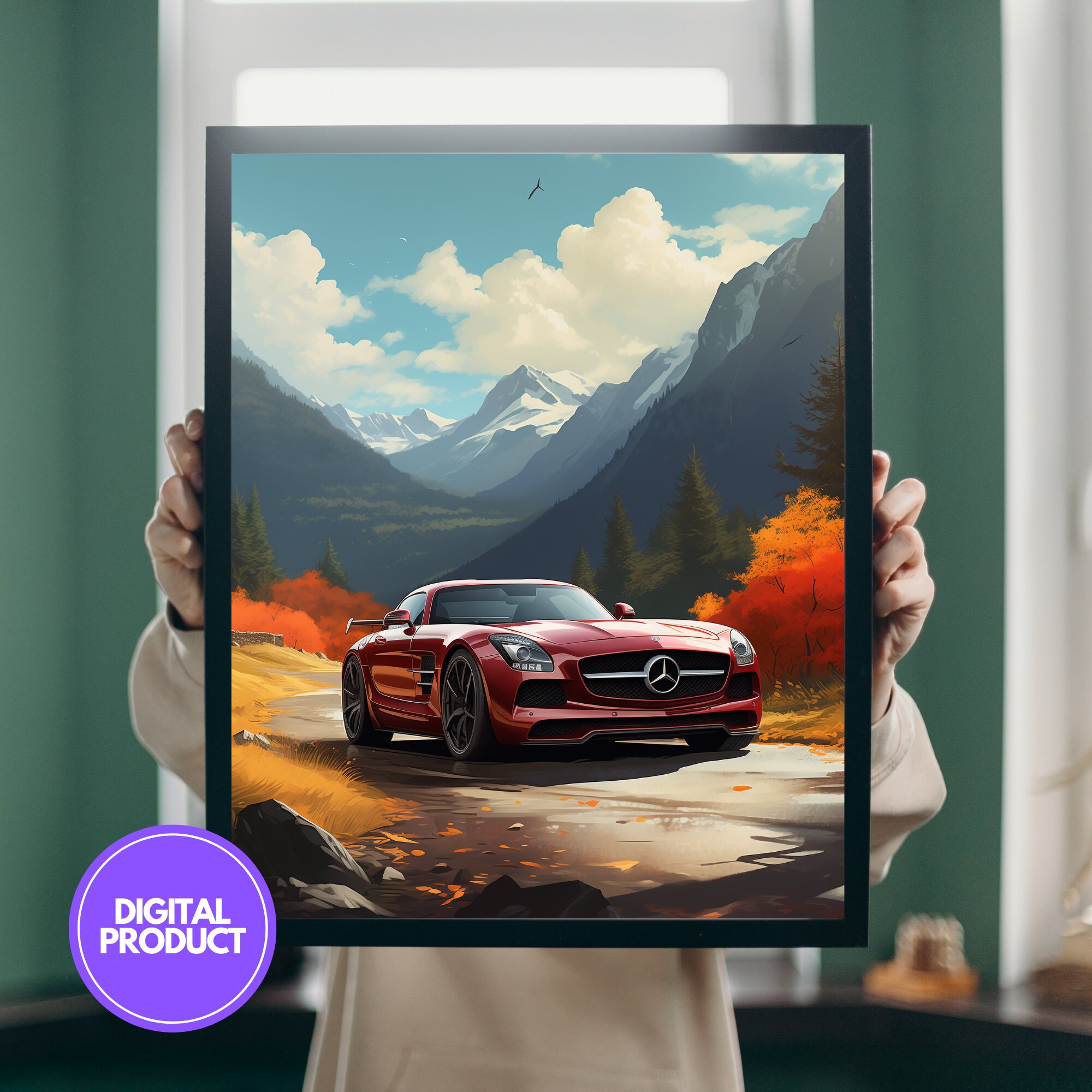 Digital Printable Mercedes SLS AMG Car Posters - Etsy