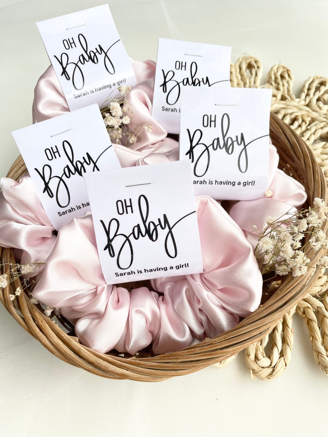 PERSONALIZED SCRUNCHIE Baby Shower Favors, Wedding Gift, Bridal Shower ...