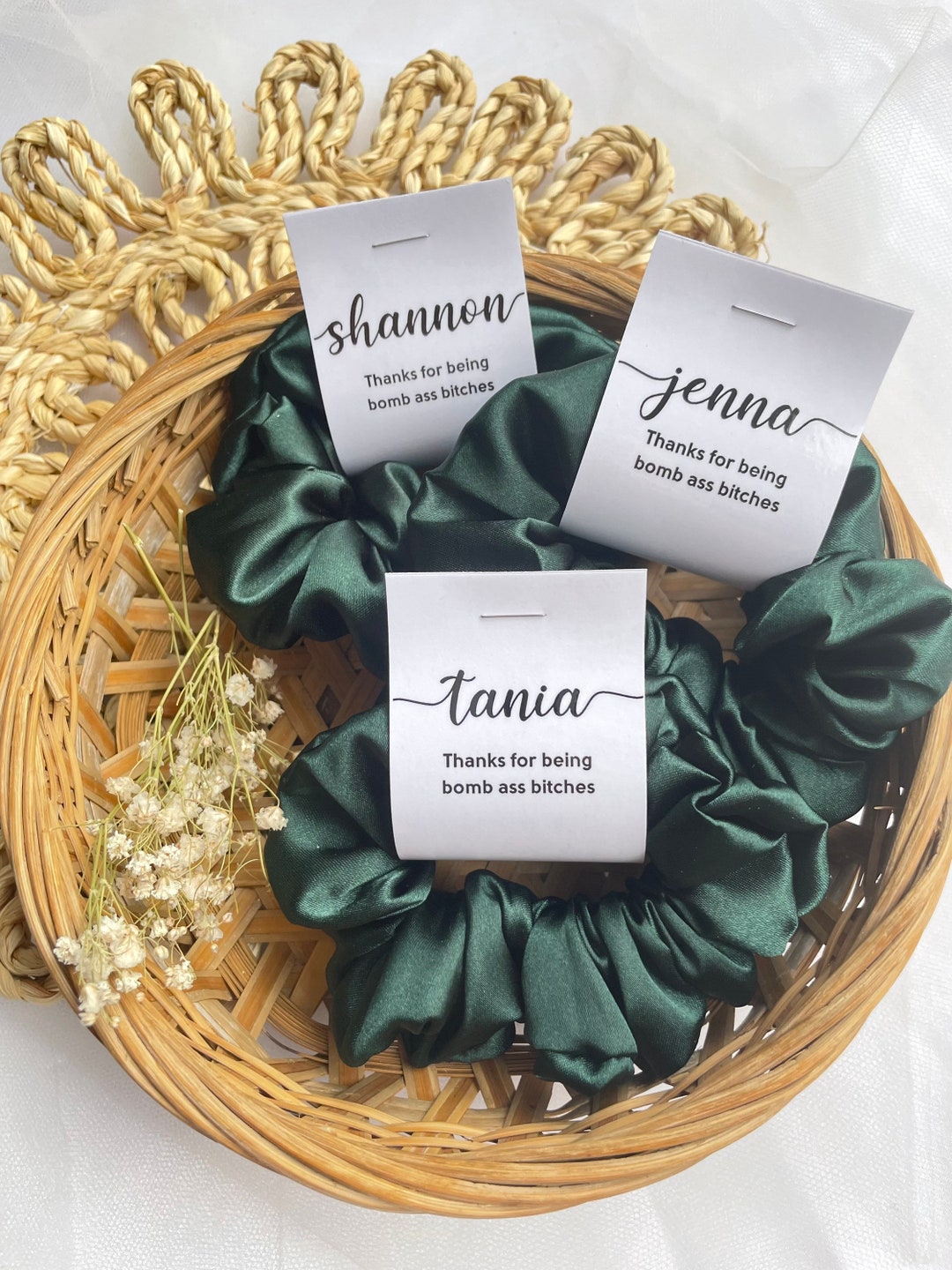 BRIDESMAID SCRUNCHIES, Bride Scrunchie, Bridesmaid Scrunchie Set/bundle ...