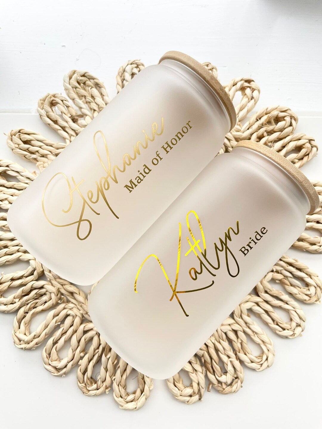 Personalized Iced Coffee Tumbler, Bridesmaids Cups, Custom Beer Can ...