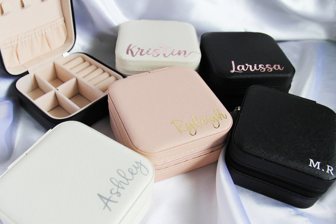 PERSONALIZED TRAVEL CASE, Custom Jewelry Case, Bridesmaid Gifts ...