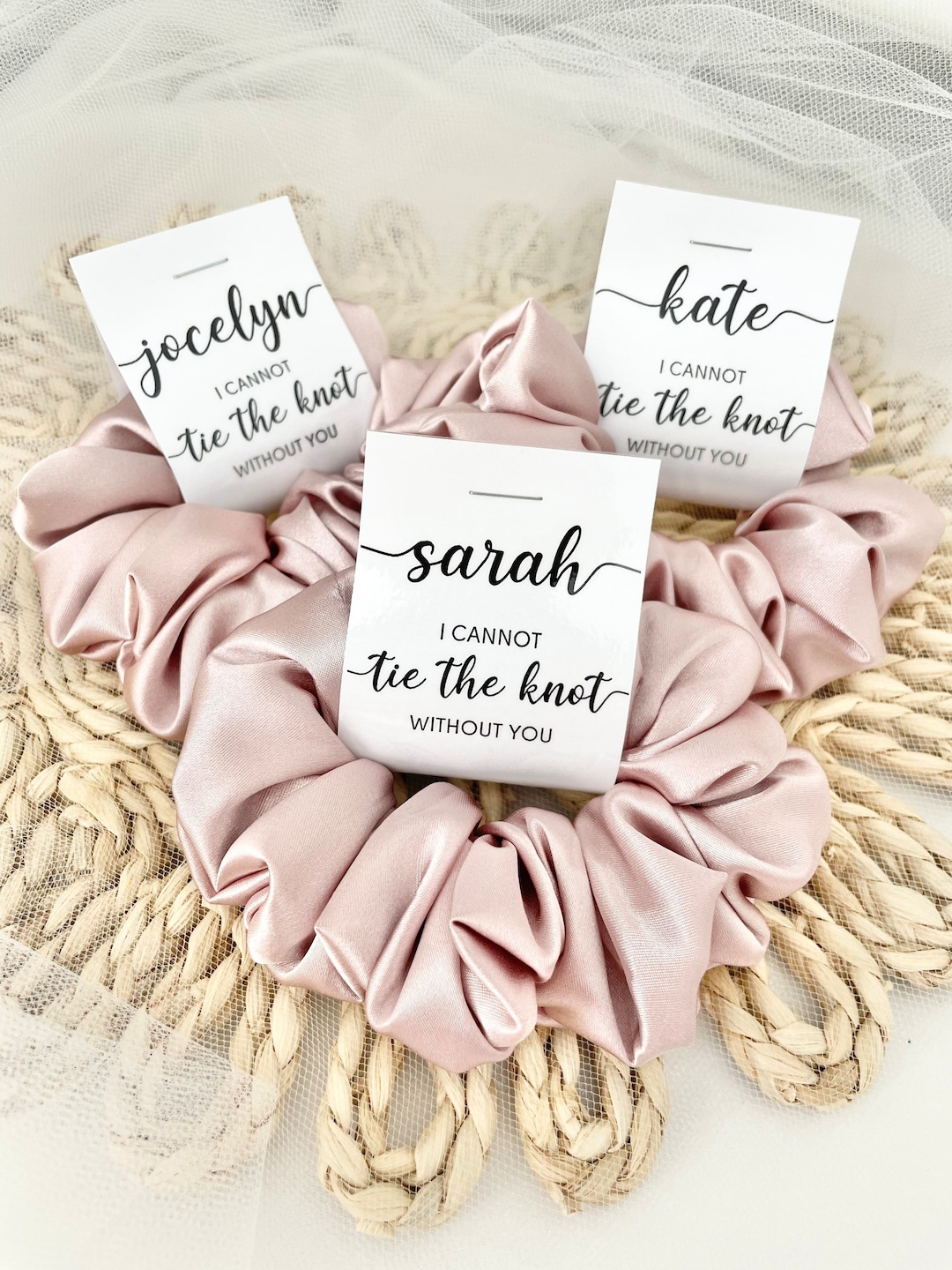 I Cannot Tie the Knot Without You, Rose Scrunchies, Personalised ...