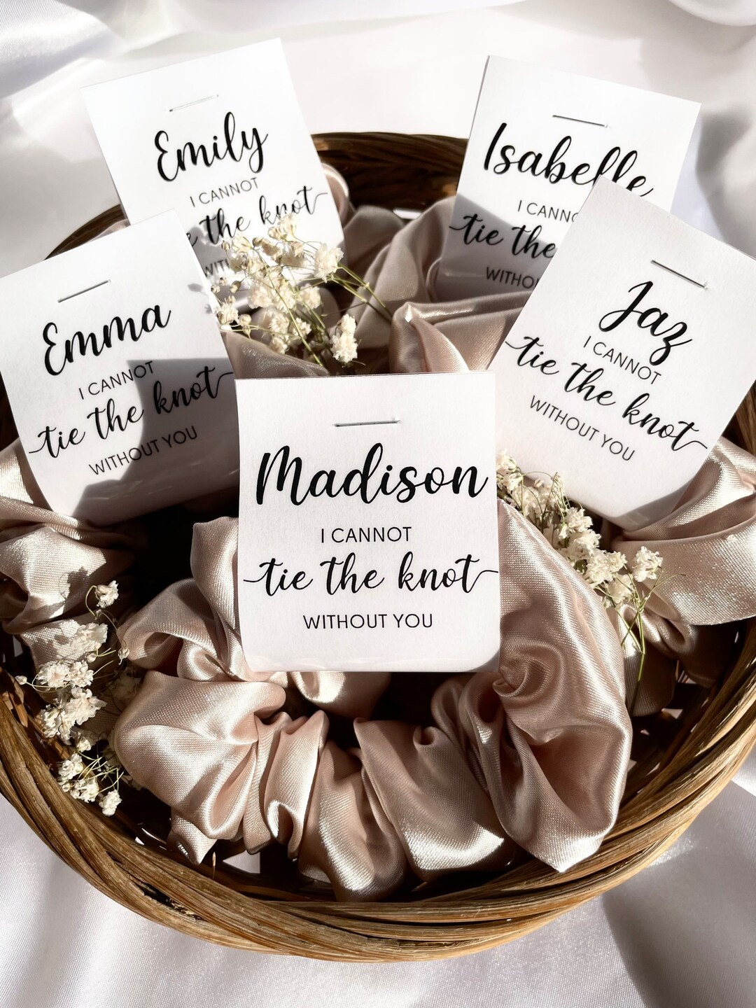 I Cannot Tie the Knot Without You, Personalised Scrunchies, Wedding ...