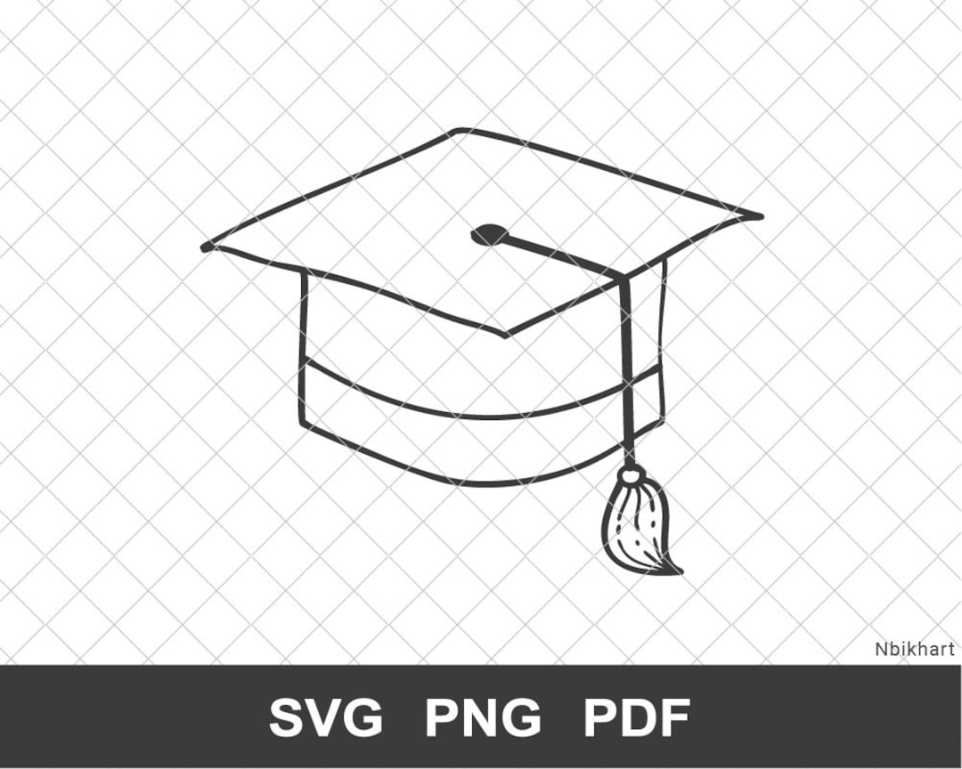Graduation Cap SVG File, Grad Cap Clipart, Graduation Decor, Digital ...