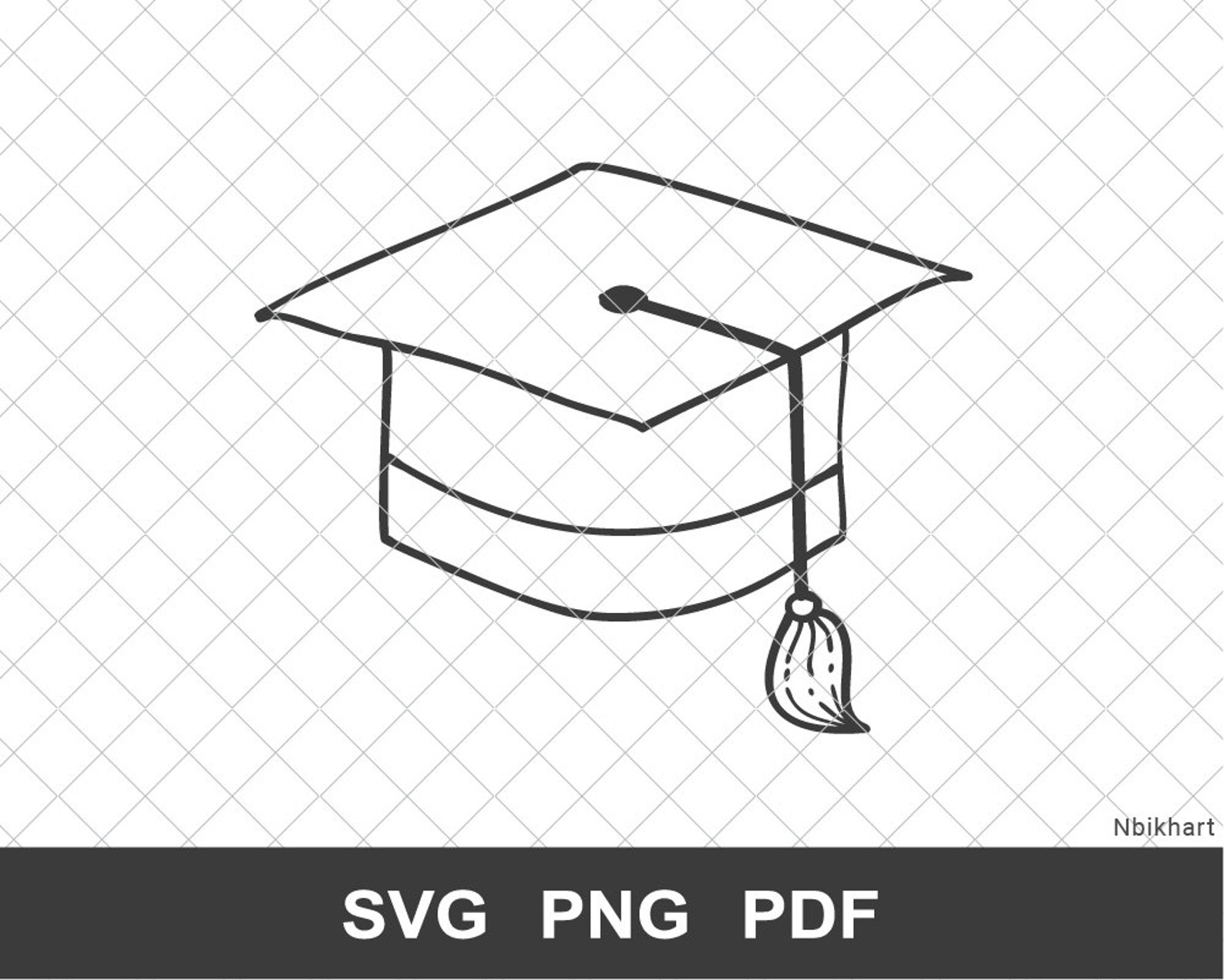Graduation Cap SVG File, Grad Cap Clipart, Graduation Decor, Digital ...