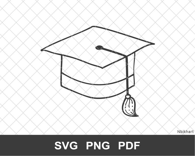 Graduation Cap SVG File, Grad Cap Clipart, Graduation Decor, Digital ...