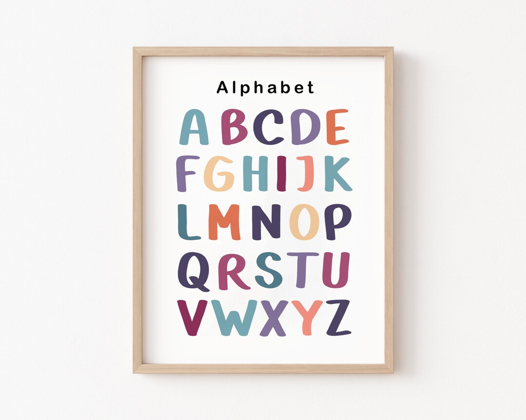 Alphabet Poster, Colorful ABC Poster, Educational Wall Art Print, Kids ...