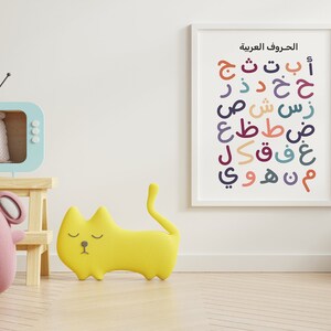 Arabic Alphabet Poster, Learn Arabic Letters, Kids Room Decor, Islamic ...