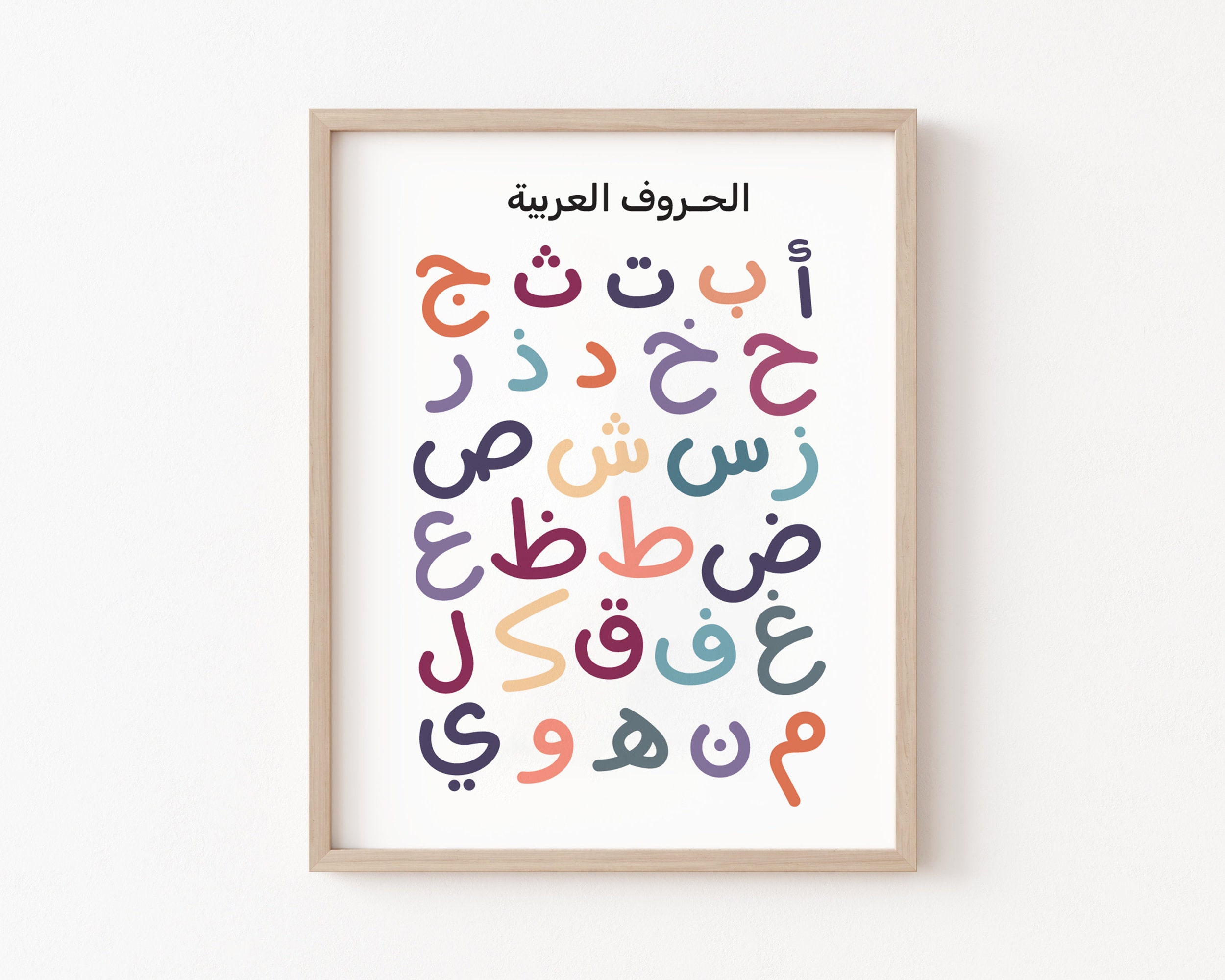 Arabic Alphabet Poster, Learn Arabic Letters, Kids Room Decor, Islamic ...