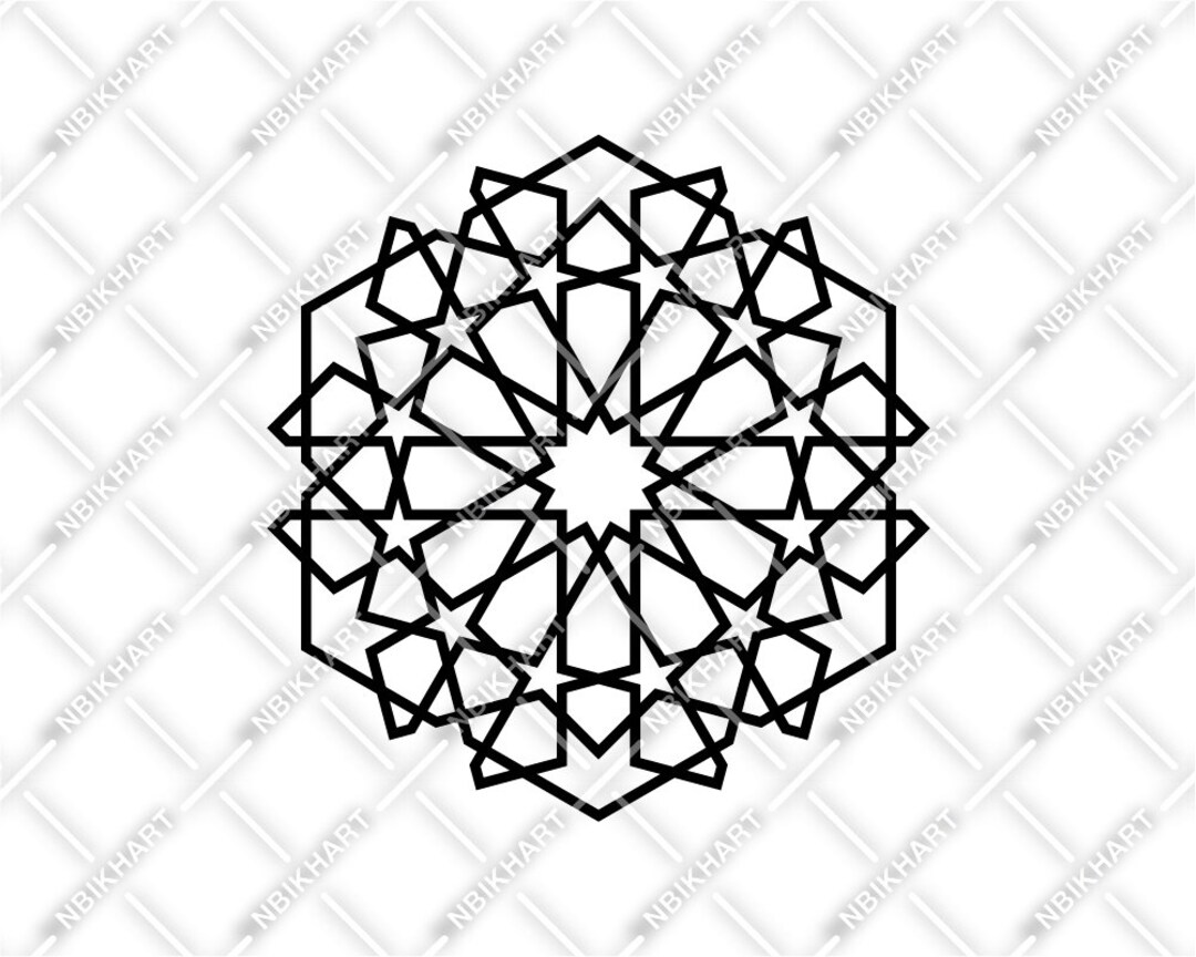 Islamic Arabesque Geometric SVG, Cricut File, Laser Cut File, Arabic ...