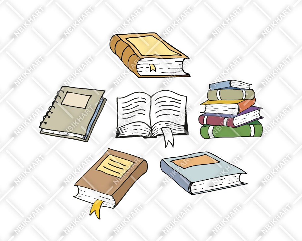 Books Clipart Bundle, PNG Digital Images, Book Elements, Scrapbooking ...
