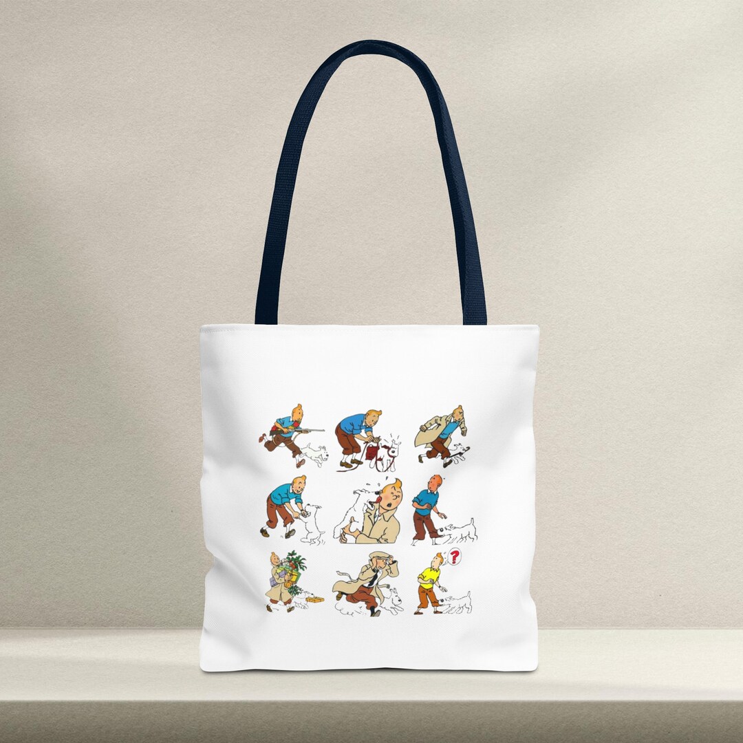 Tintin and Snowy Bag, 5 Choices of Handle Colors. - Etsy
