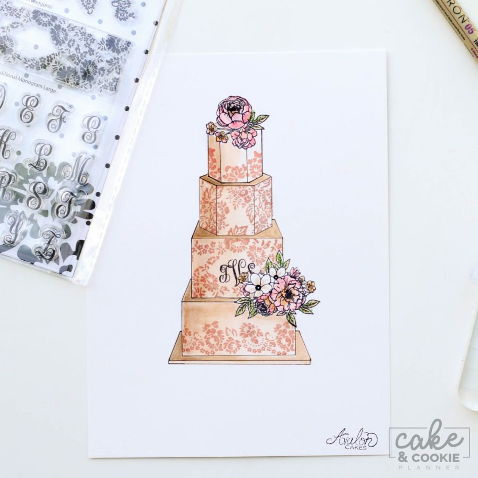 Cake Sketching Stamps by Avalon Cakes - Etsy