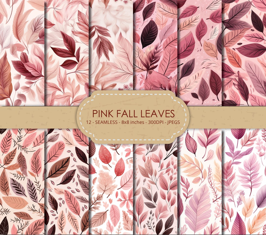 Pink Fall Leaves Seamless Bundle - Etsy