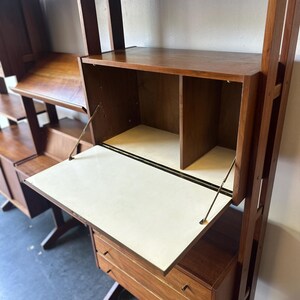 Mid Century Modern Walnut MODULAR Free Standing WALL UNIT / Room ...