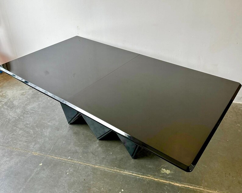 Vintage Post Modern Black Lacquer Dining Table - Etsy