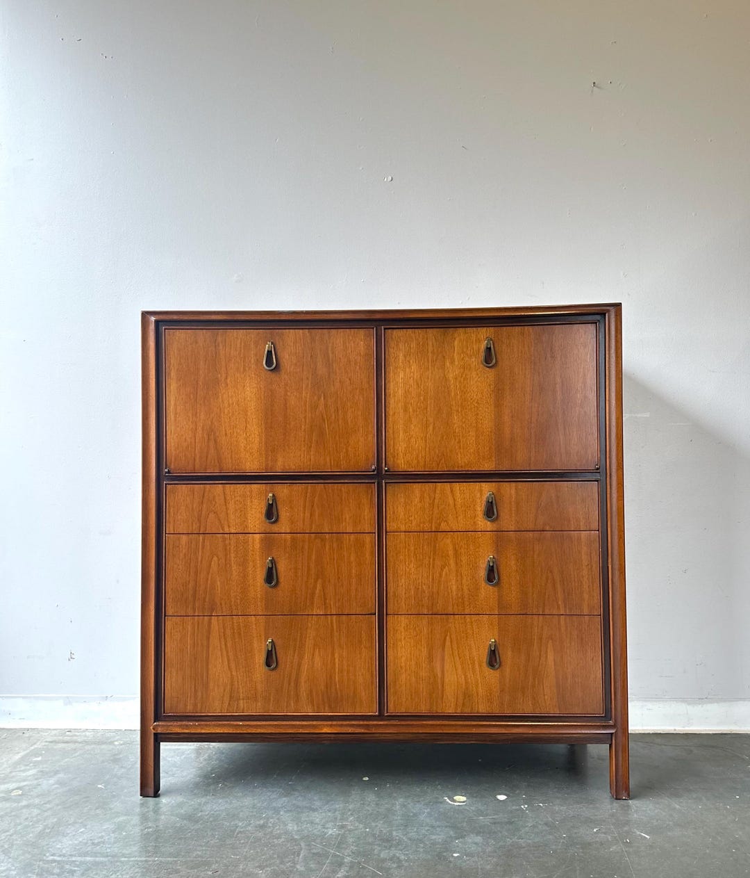 MCM Walnut & Rosewood Dresser by John Stuart - Etsy
