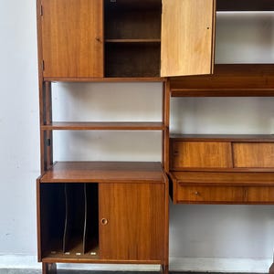 Mid Century Modern Walnut MODULAR Free Standing WALL UNIT / Room ...