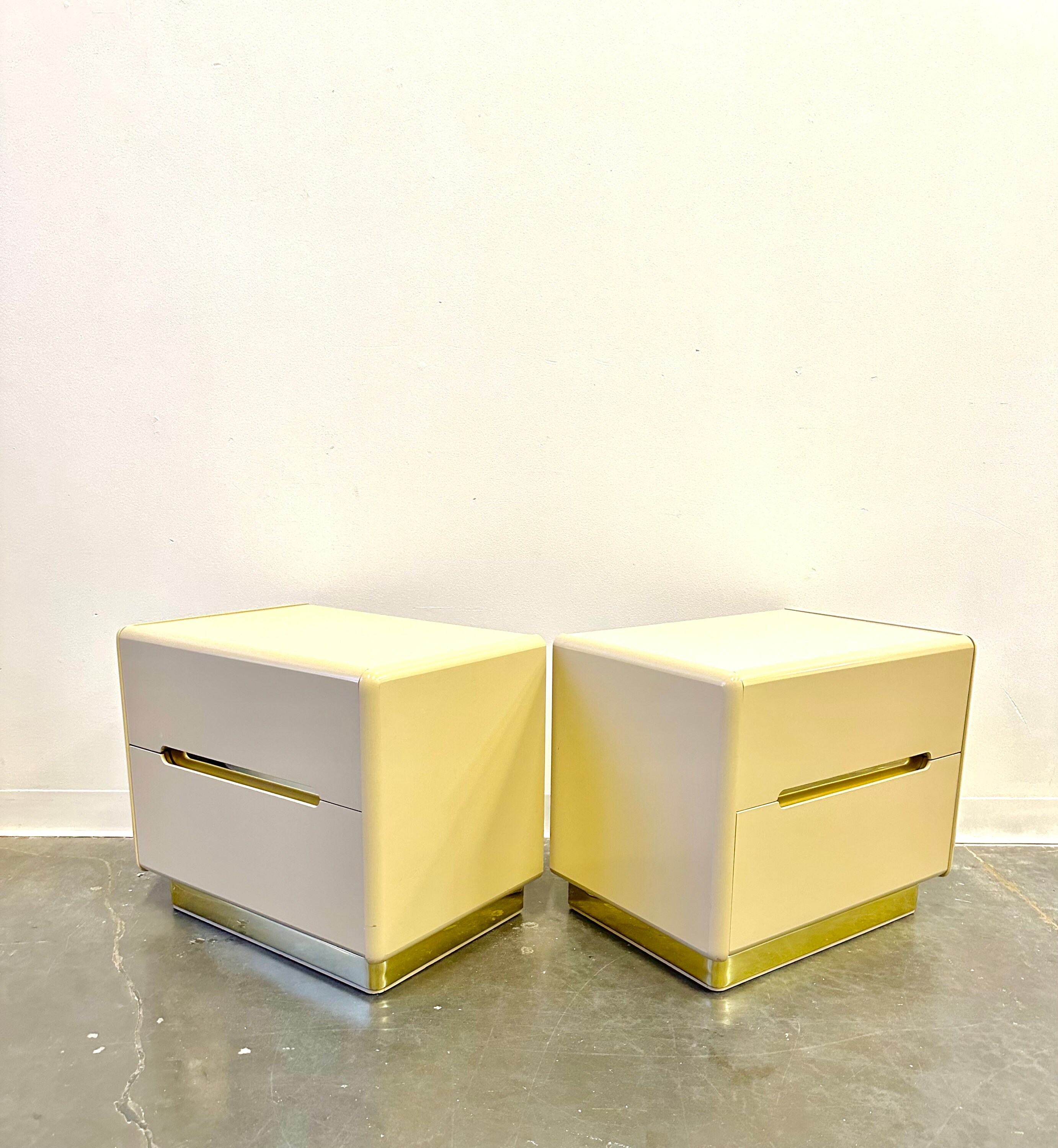 1980s Lane Postmodern Cream Lacquered Nightstands - Etsy