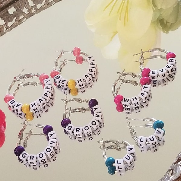 Beaded Hoop Earrings - Etsy
