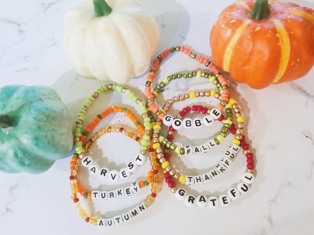 Thanksgiving Bracelets, Beaded Thanksgiving Bracelets, Fall Jewelry ...