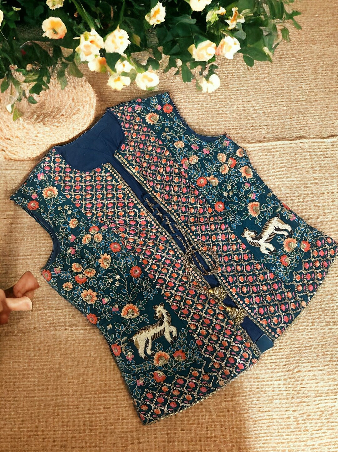 Embroidery Jungle Theme Jacket Koti Blouse 36-40 - Etsy