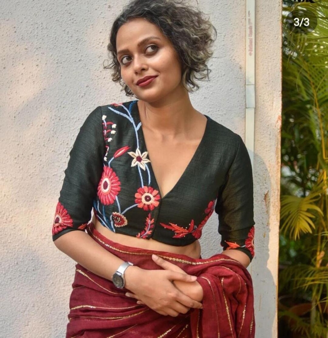 Saree Blouse Indian Blouse Green Embroidery Saree Blouse Skirt Blouse ...