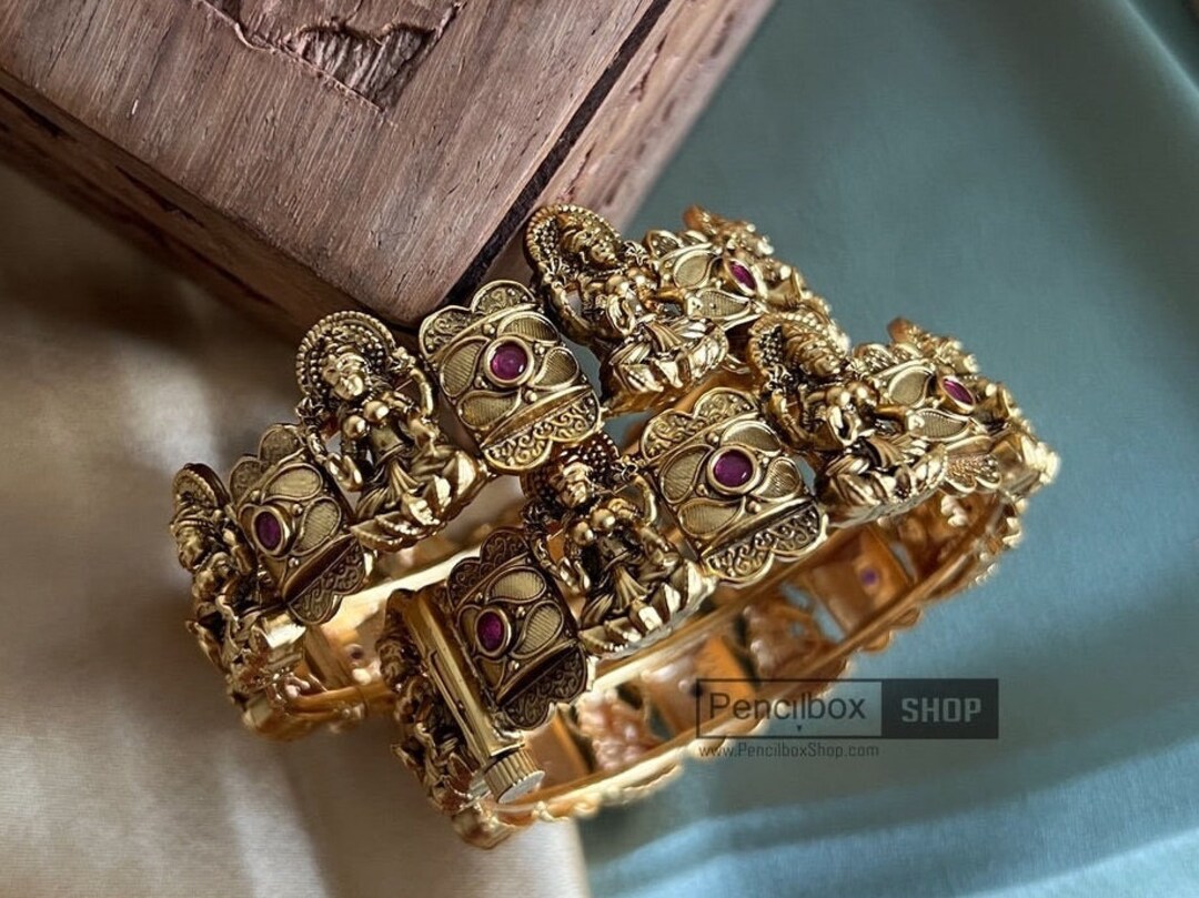 Rajwadi Indian Lakshmi Openable Kadas, Bracelet Kada ,indian Jewelery , Statement Bracelets ...