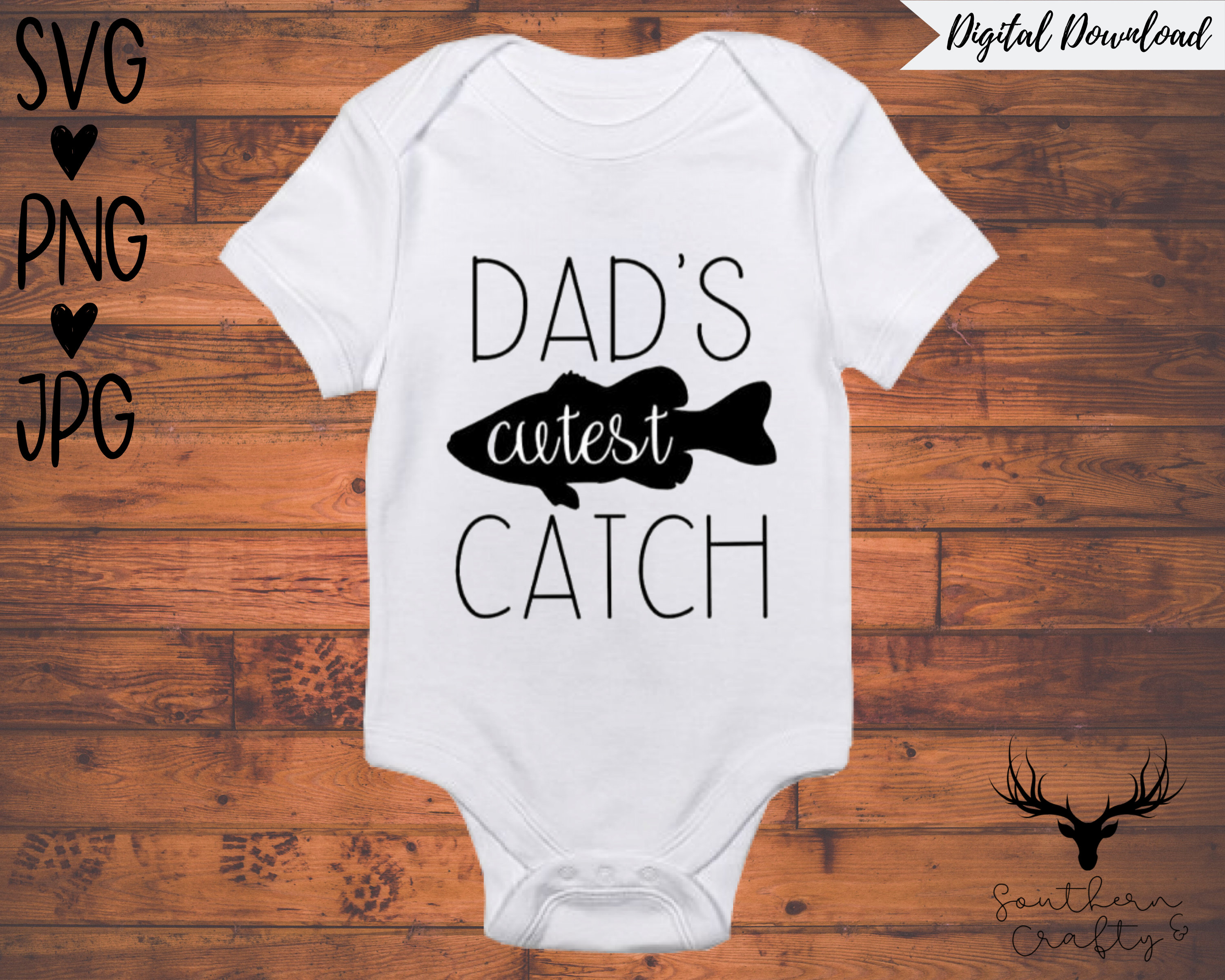 Dad's Cutest Catch | PNG, SVG, JPG Download | Cricut Design | Printable ...