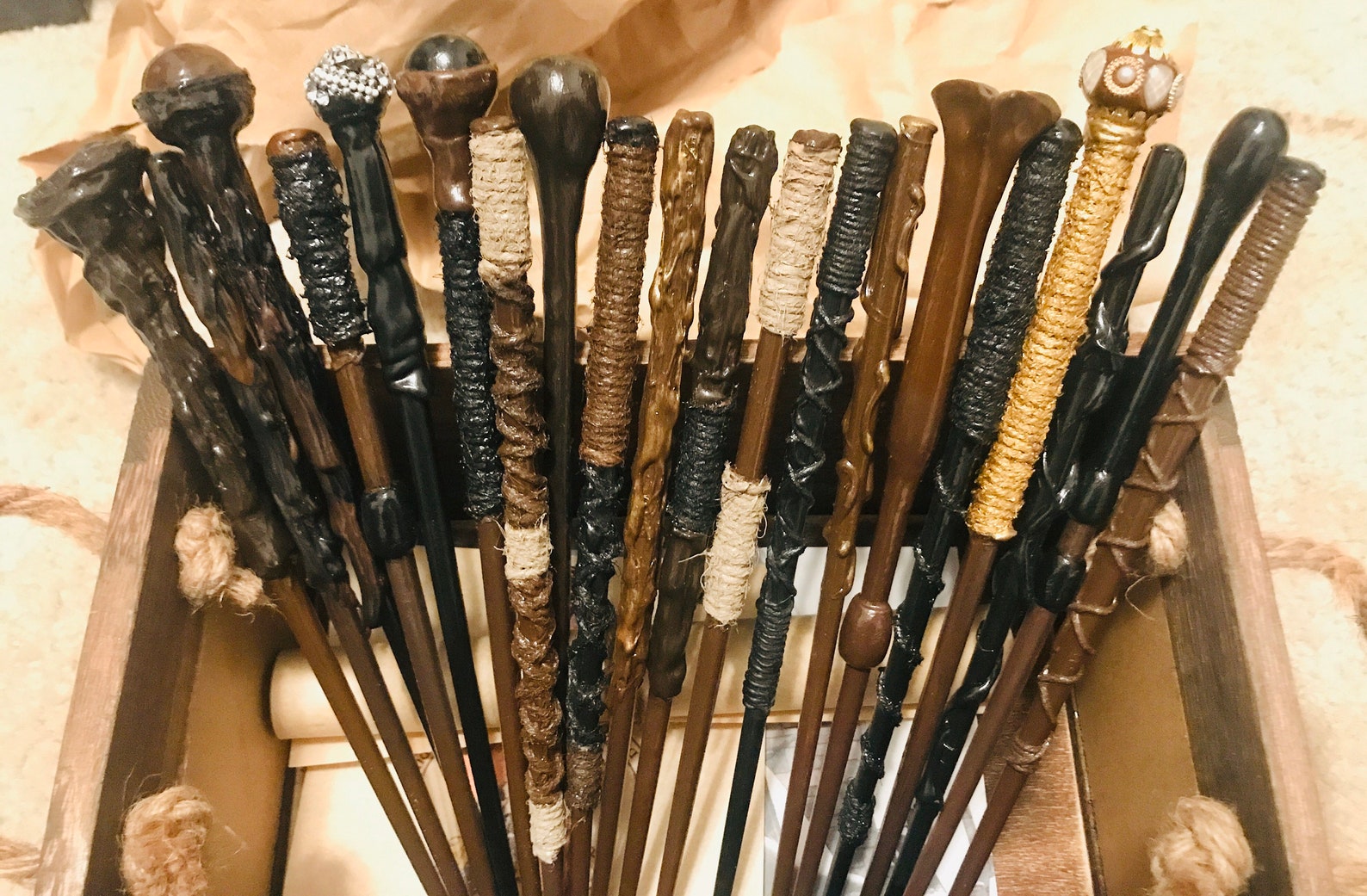 5 Custom Wands Wand Display Box Harry Potter Harry Potter Etsy