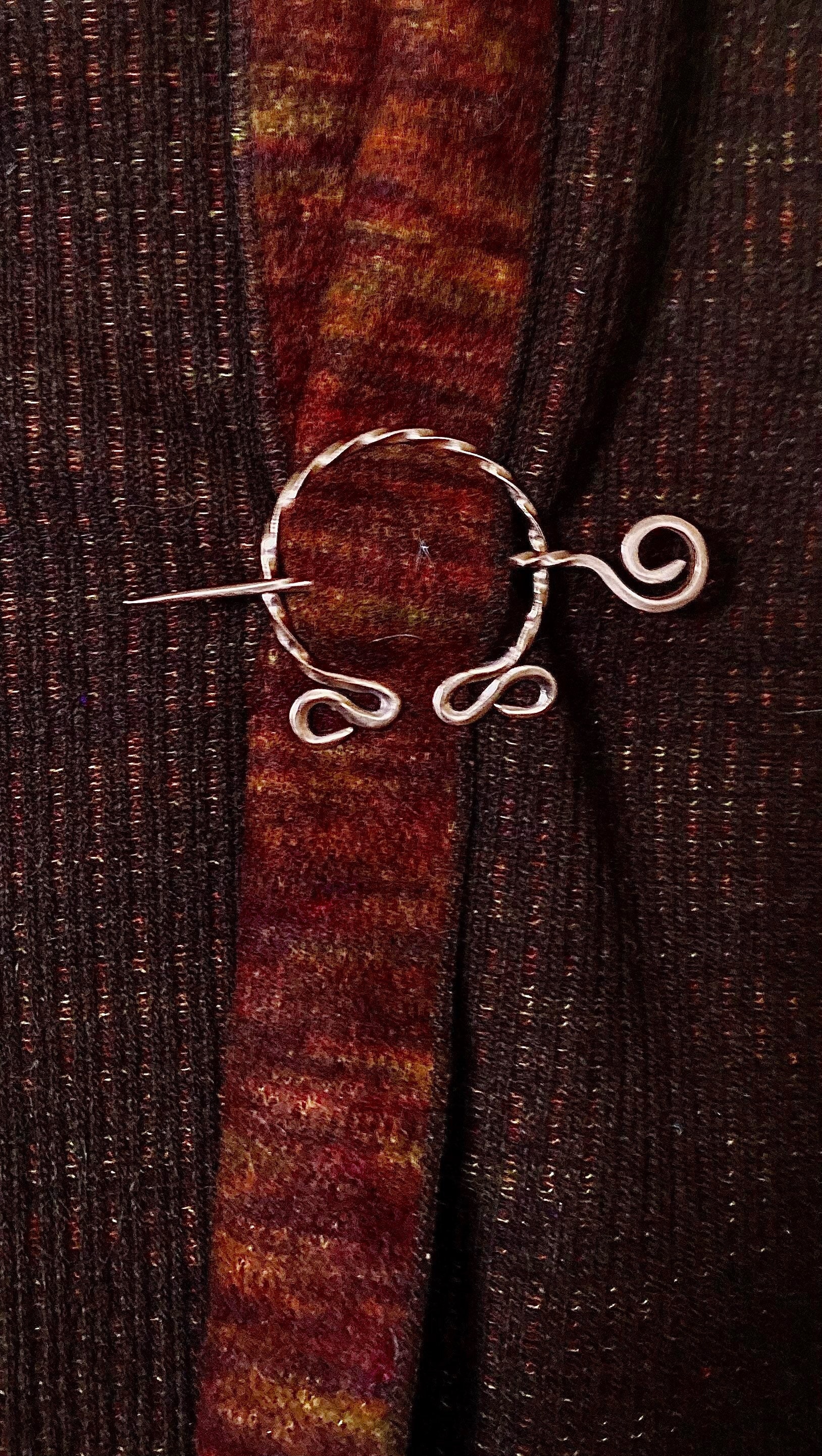 Copper Cloak, Scarf Pin, Viking Crescent Brooch - Etsy