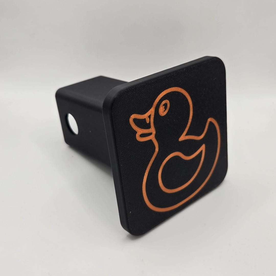Duck Design Hitch Receiver Cover, 3D Printed Trailer Hitch, Duckduck ...
