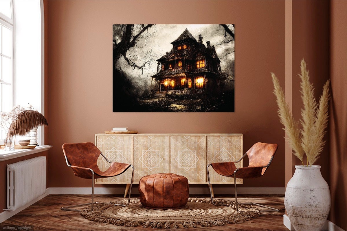 Haunted House | Haunted Mansion | Halloween Wall Art Printable ...