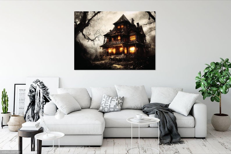 Haunted House | Haunted Mansion | Halloween Wall Art Printable ...