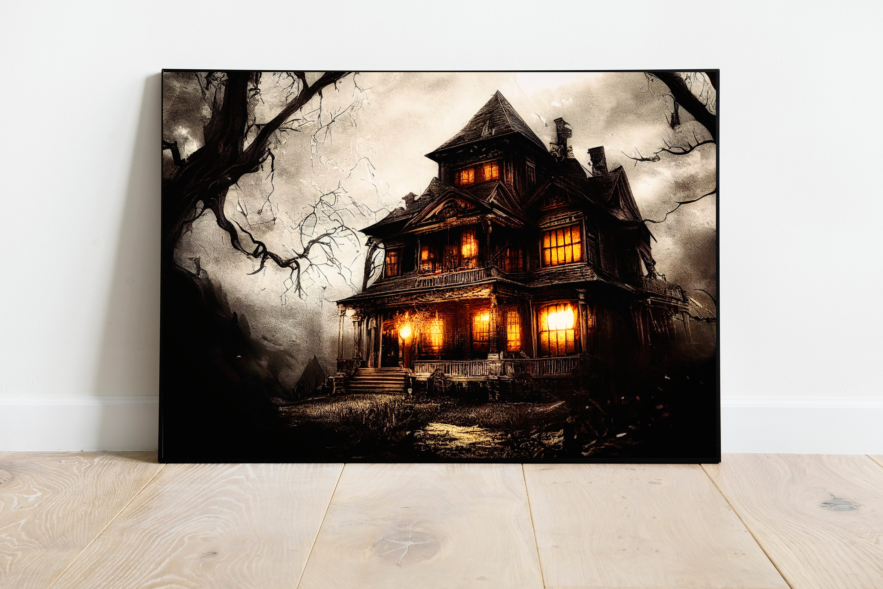 Haunted House | Haunted Mansion | Halloween Wall Art Printable ...
