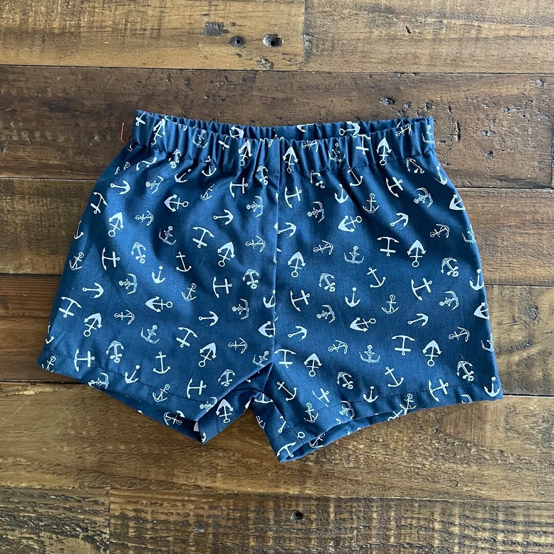 Navy and White Anchors Shorts for Children / Size Newborn to 7 Years ...