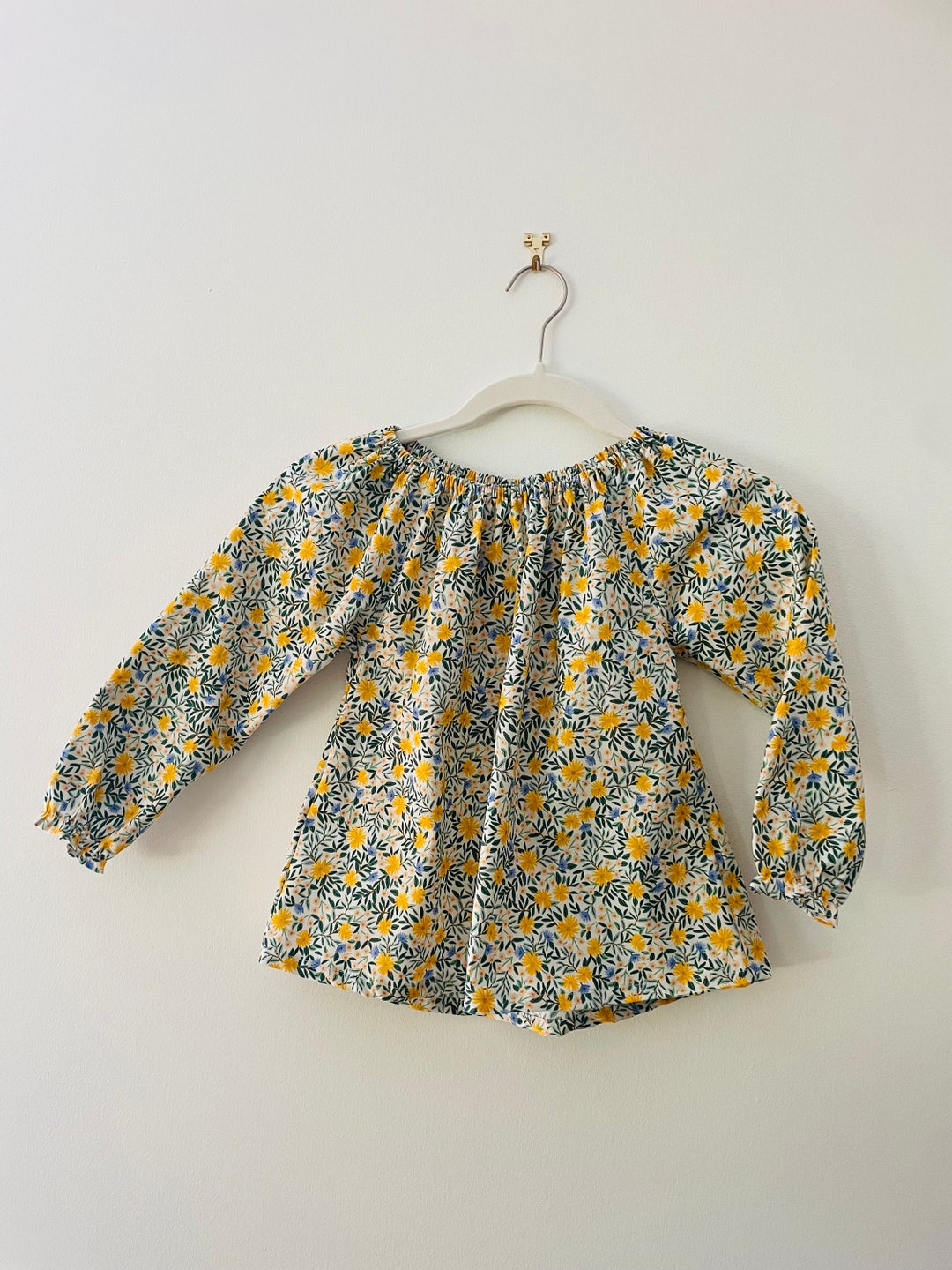 Yellow Floral Blouse/dress for Girls Peasant Blouse/dress - Etsy