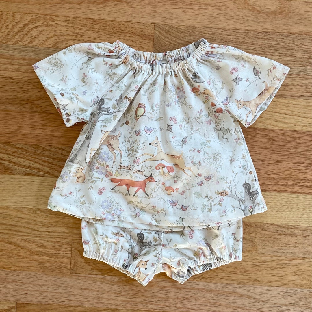 Woodland Animals Outfit for Girls, Peasants Blouse/dress With Bloomers ...