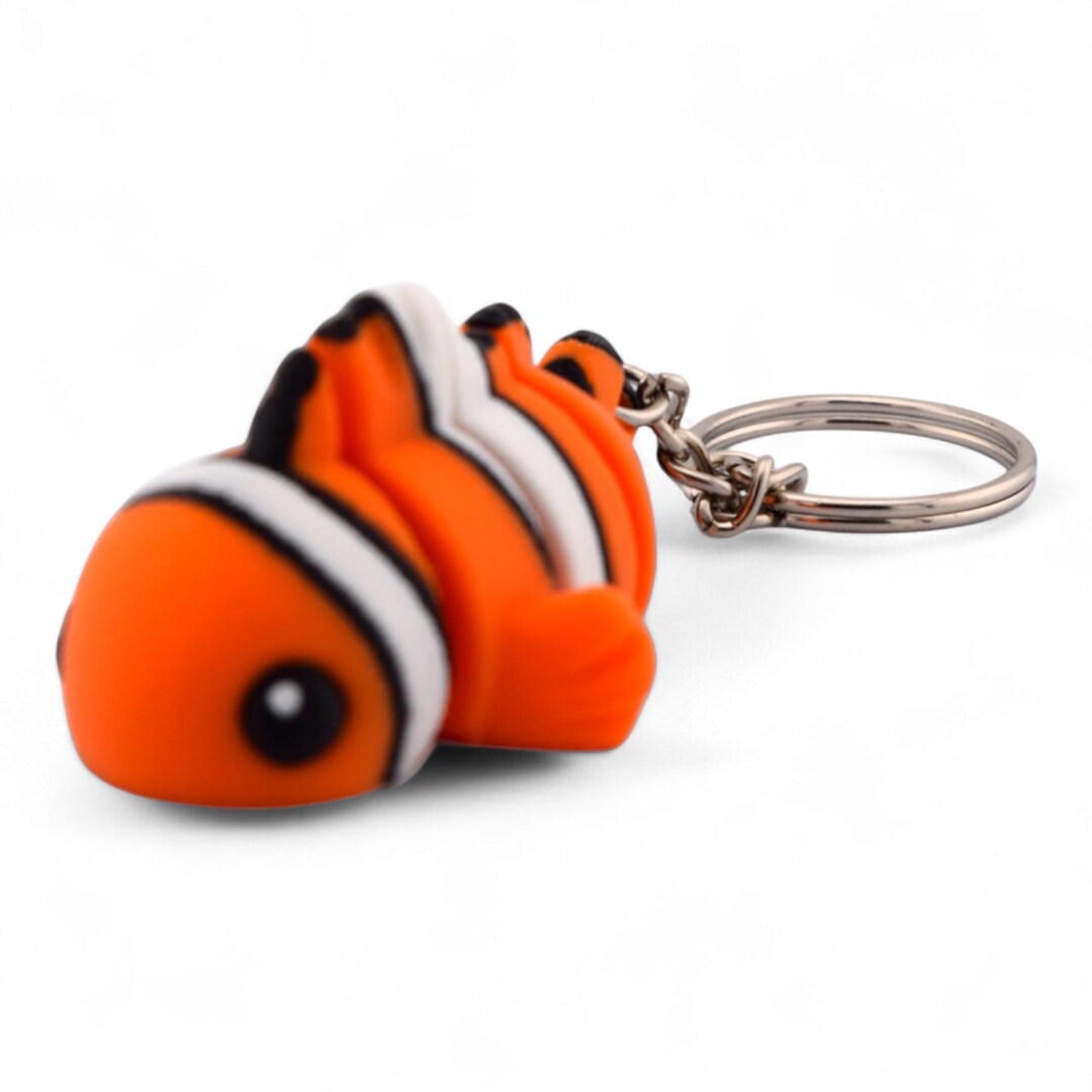 3D Printed Fidget Clown Fish Keychain – Nemo Inspired PLA Stress Relief ...