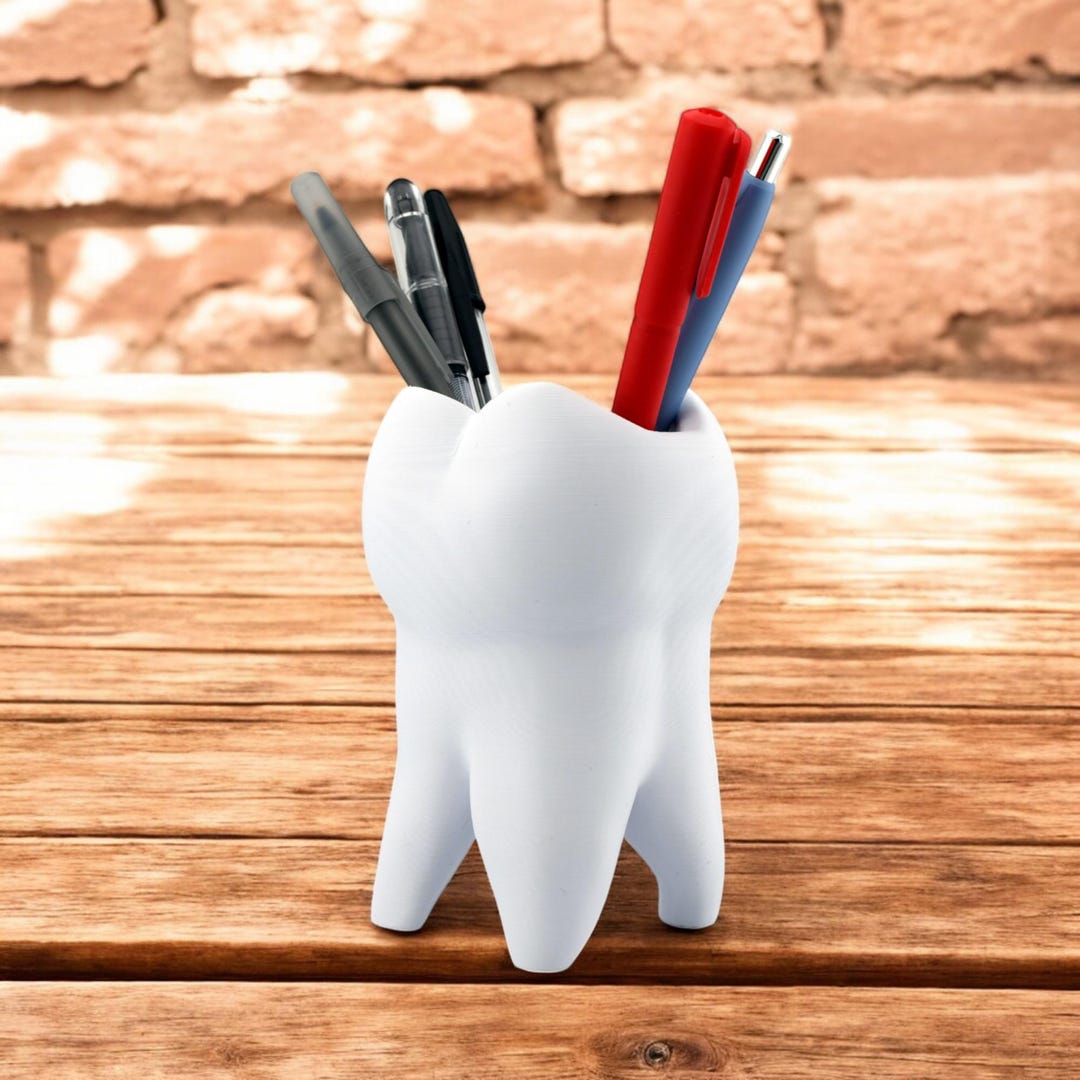 Molar Tooth Pen Holder – 3D Printed Desk Organizer for Dentists ...