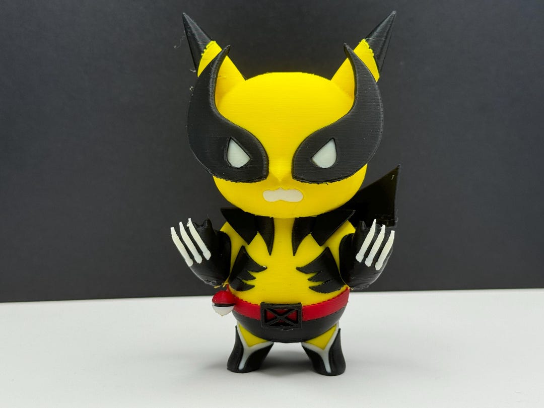 Vibrant Pikachu Wolverine Chibi 3D Print Figure Adorable Fierce ...