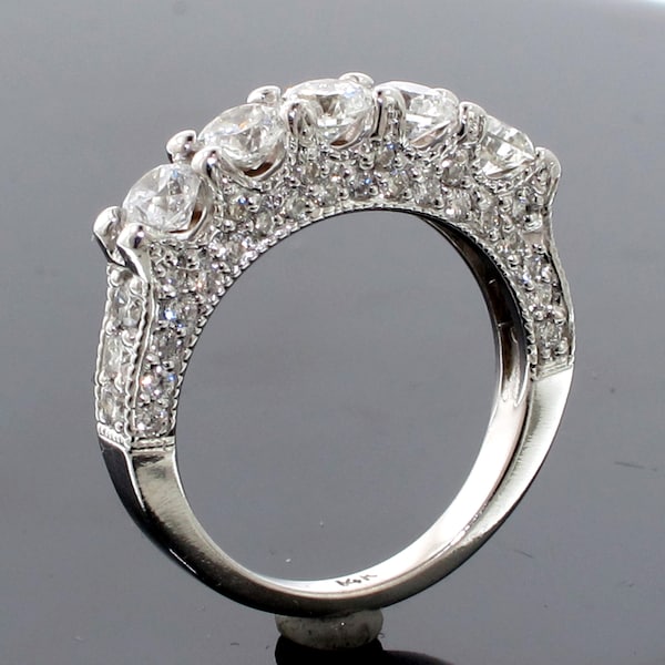 Diamond Encrusted Wedding Band - Etsy