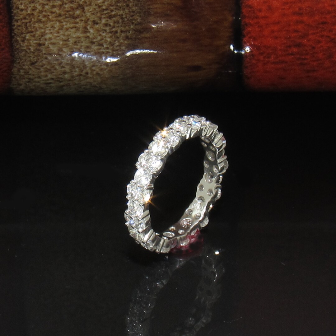 14k Gold Womens Garland Diamond Eternity Wedding Ring 2.1 2.8 Carats ...