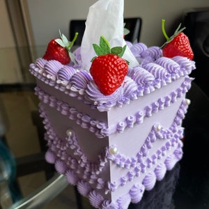 Lavender Cake Tissue Box Cover - Etsy
