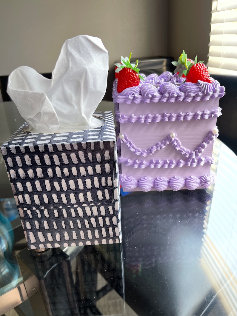 Lavender Cake Tissue Box Cover - Etsy
