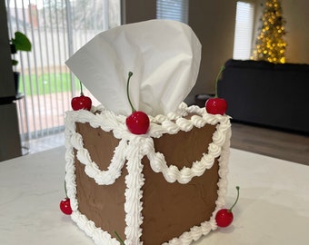 Cake Tissue Box/ Decorative Tissue Box Cover/ Aesthetic Home Decor ...