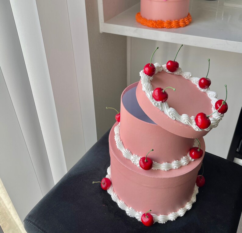 Two Tier Pink Cake Box - Etsy