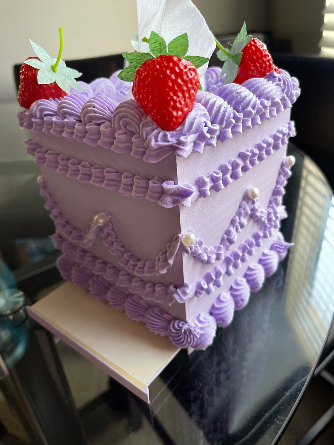 Lavender Cake Tissue Box Cover - Etsy