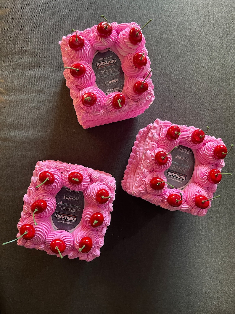 Pink Cake Tissue Box Cover - Etsy